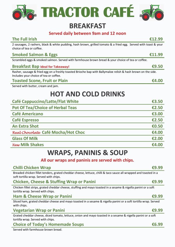 Tractor Café - Kildare Farm Foods