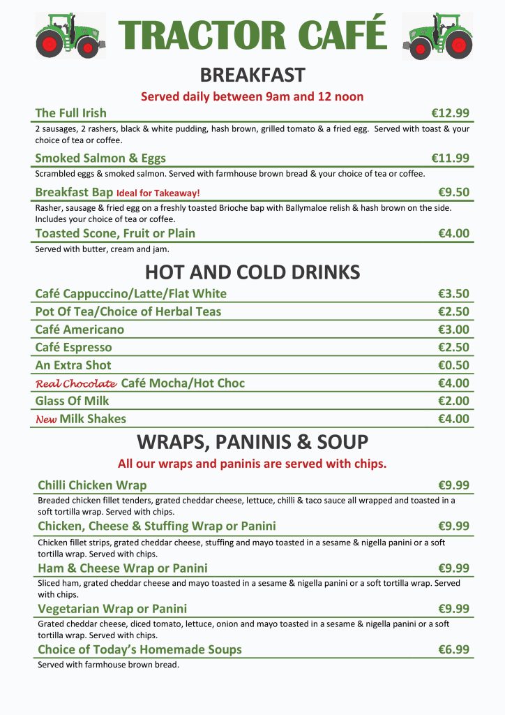 Tractor Café - Kildare Farm Foods